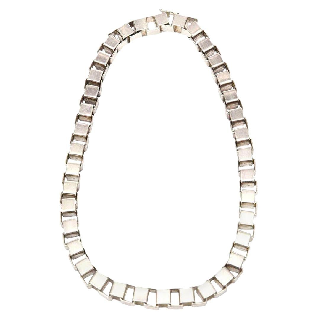 Interlocking Geometry Sapphire and Diamond 18 Karat Gold Necklace For ...