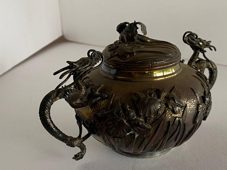Sterling Silver Japanese Dragon Tea Set by Arthur and Bond Yokohama For ...