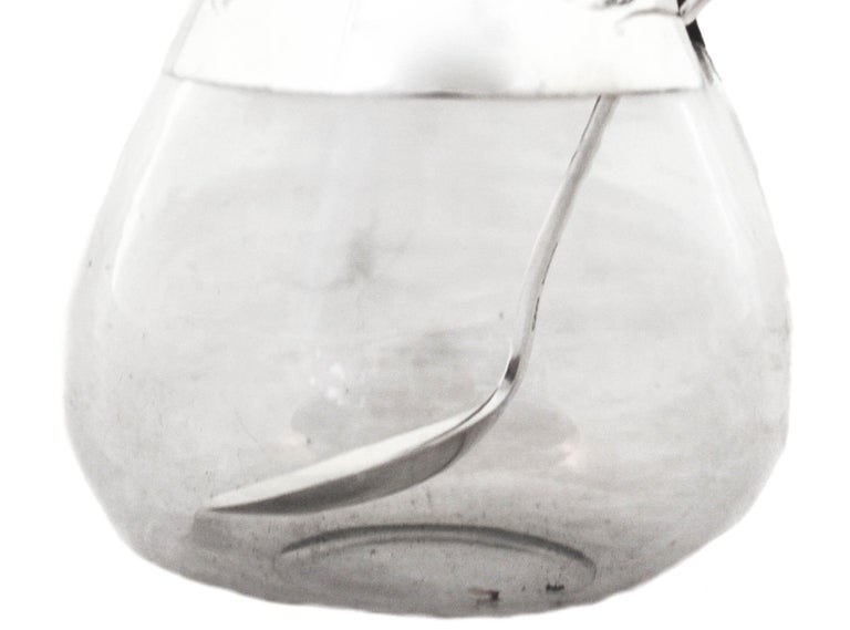 Sterling Silver Jar with Spoon For Sale at 1stDibs