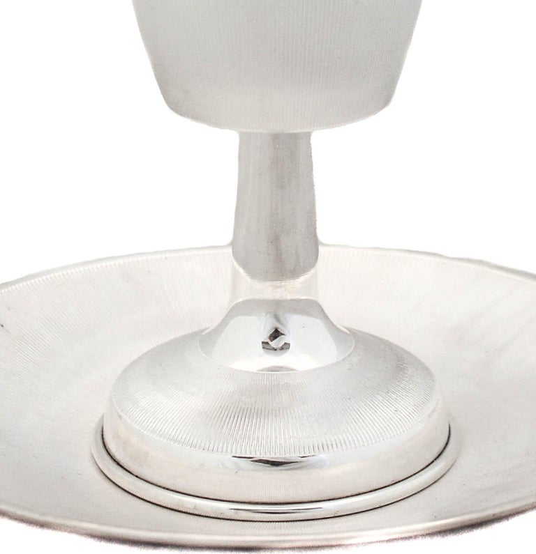 Sterling Silver Kiddush Cup and Plate For Sale at 1stDibs