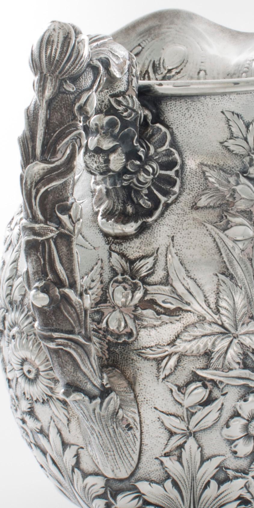 Sterling Silver Kirk and Sons Repousse Pitcher For Sale at 1stDibs