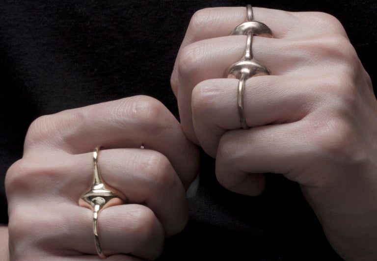 Customizable Sterling Silver Knuckle Double Ring For Sale at 1stDibs