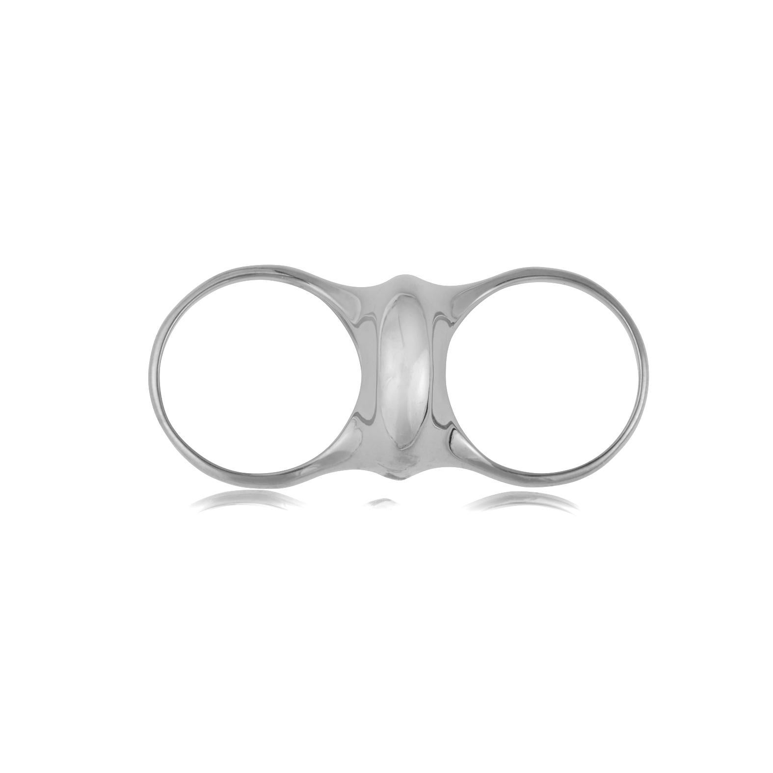 Customizable Sterling Silver Knuckle Double Ring For Sale at 1stDibs