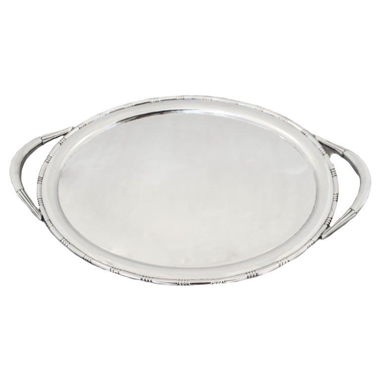 Sterling Silver Large Art Deco Tray For Sale at 1stDibs