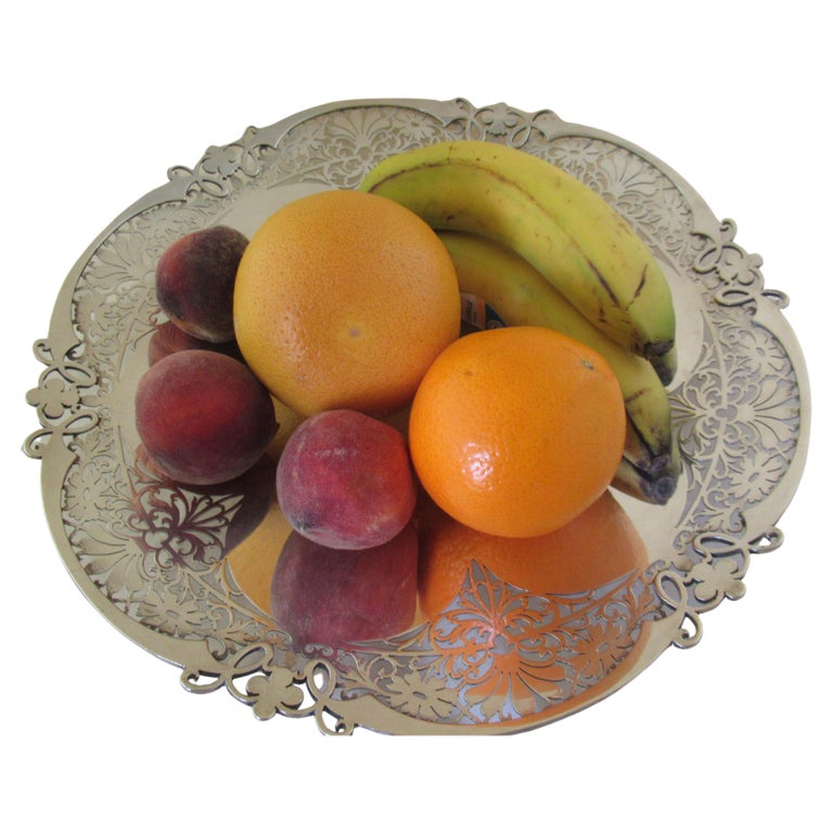 Sterling Silver LARGE SHALLOW PLATTER or FRUIT BOWL Hallmarked ...