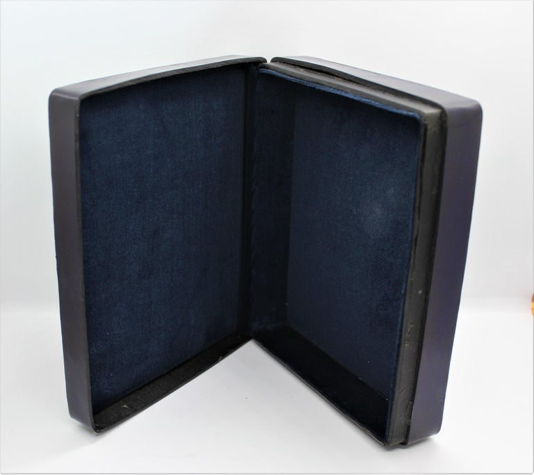 Sterling Silver, Leather, Jewelry box, Monet, Blue, Handcrafted, Italy ...