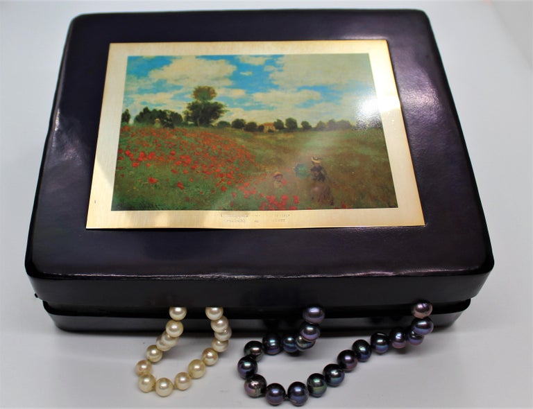 Sterling Silver, Leather, Jewelry box, Monet, Blue, Handcrafted, Italy ...