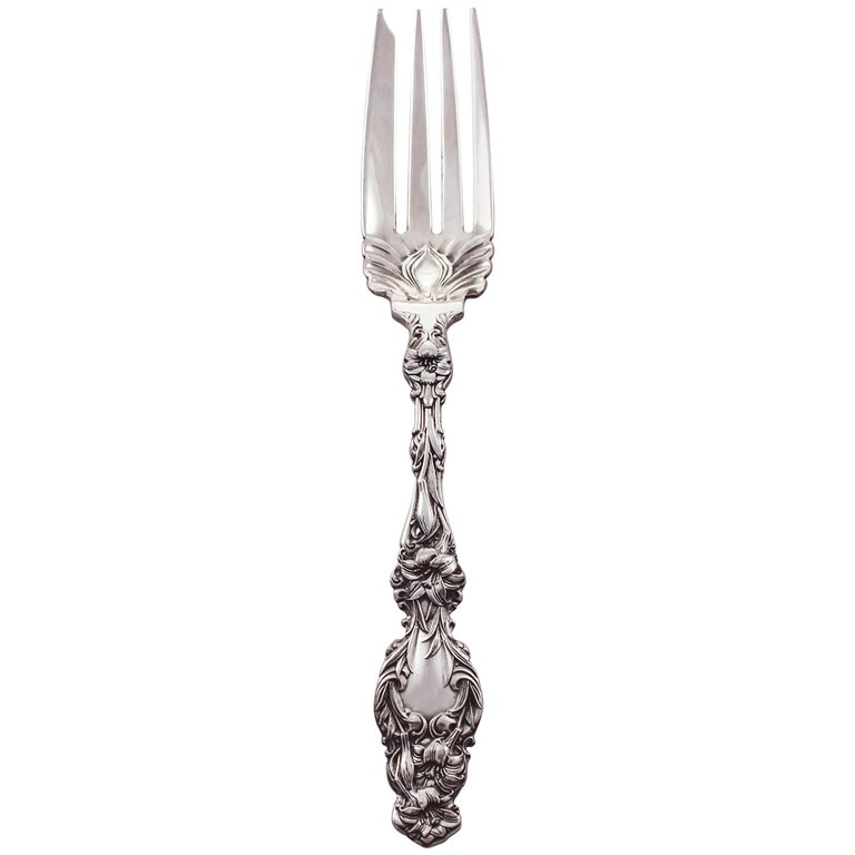 Sterling Silver “Lily“ Serving Fork For Sale at 1stDibs