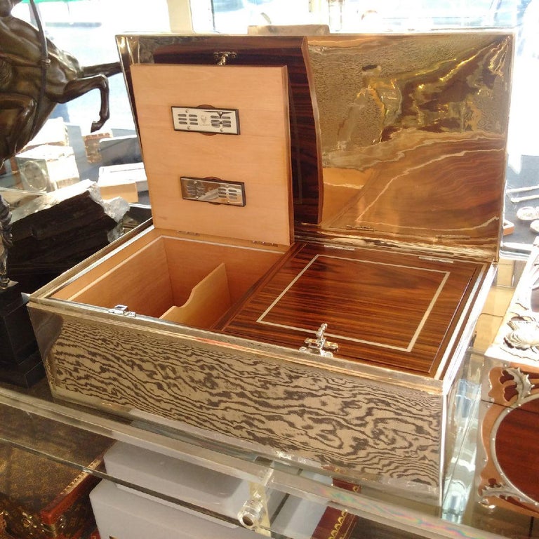 Sterling Silver and Macassar Cigar Humidor by Tiffany and Co. at ...