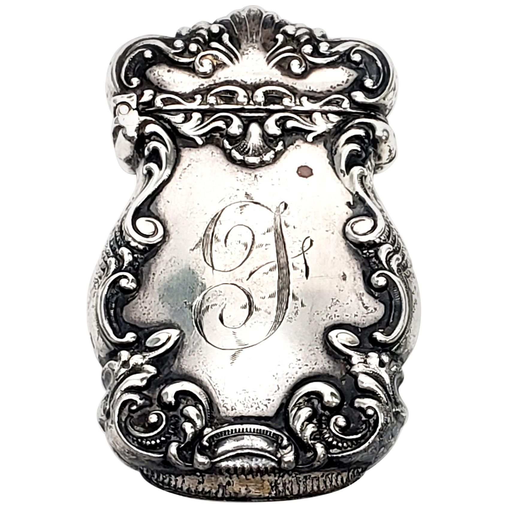 Sterling Silver Match Safe or Vesta Case with Monogram at 1stDibs ...