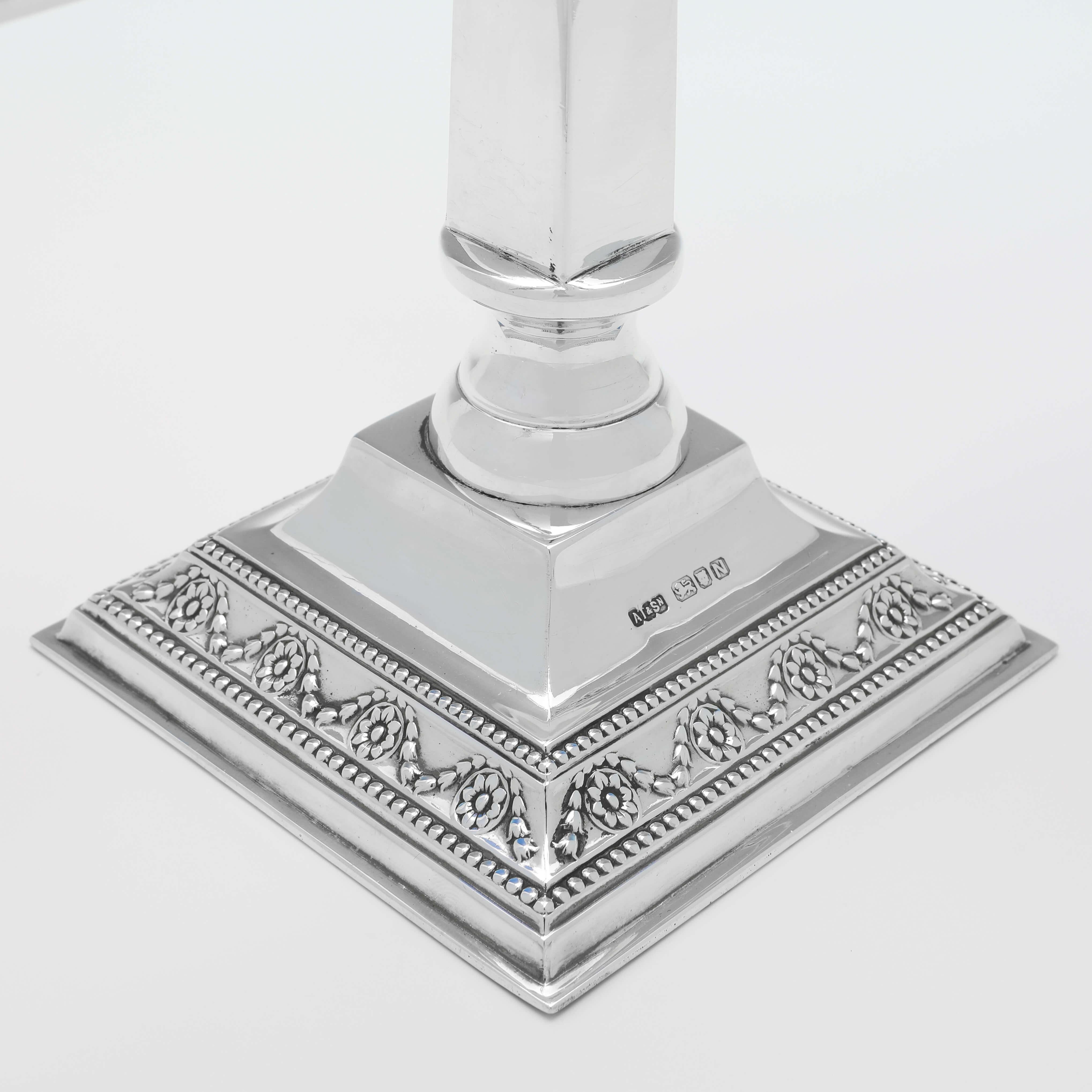 Traditional Sterling Silver Menorah, London 1948 by A. Taite and Sons ...