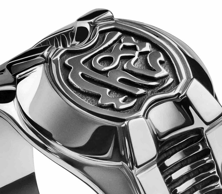 Customizable Sterling Silver Men's "Happiness" Calligraphy Signet Ring ...