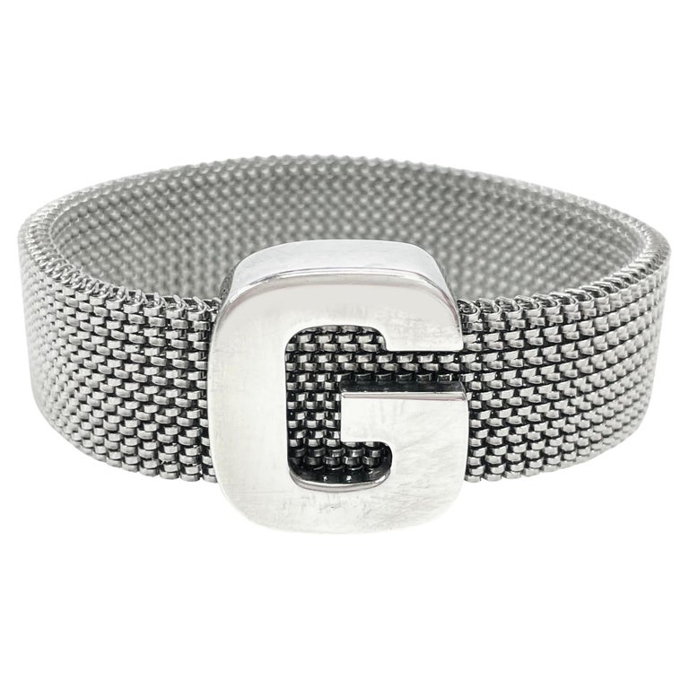 Italian Sterling Silver "G" Mesh Bracelet For Sale at 1stDibs