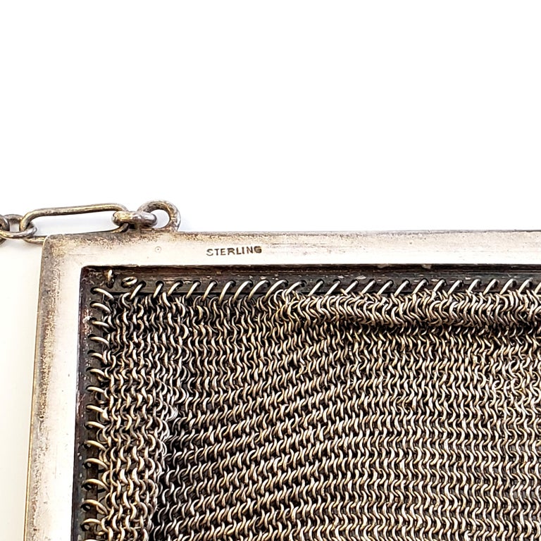 Sterling Silver Mesh Coin Purse with Monogram For Sale at 1stDibs