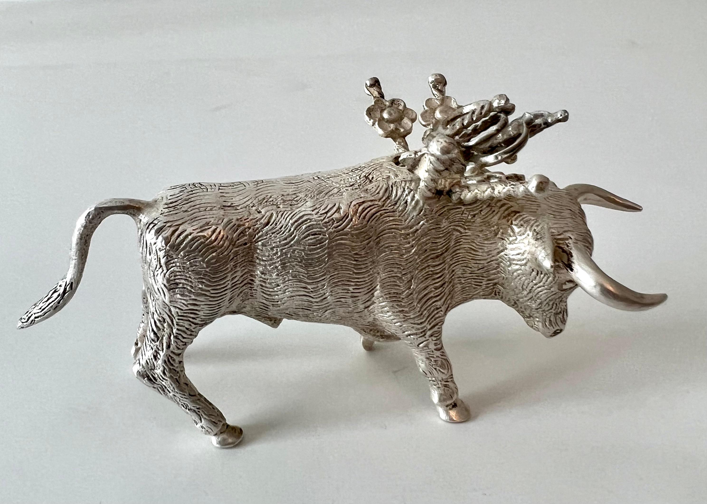 Sterling Silver Mexican Bull with Sword Cocktail Picks For Sale at ...