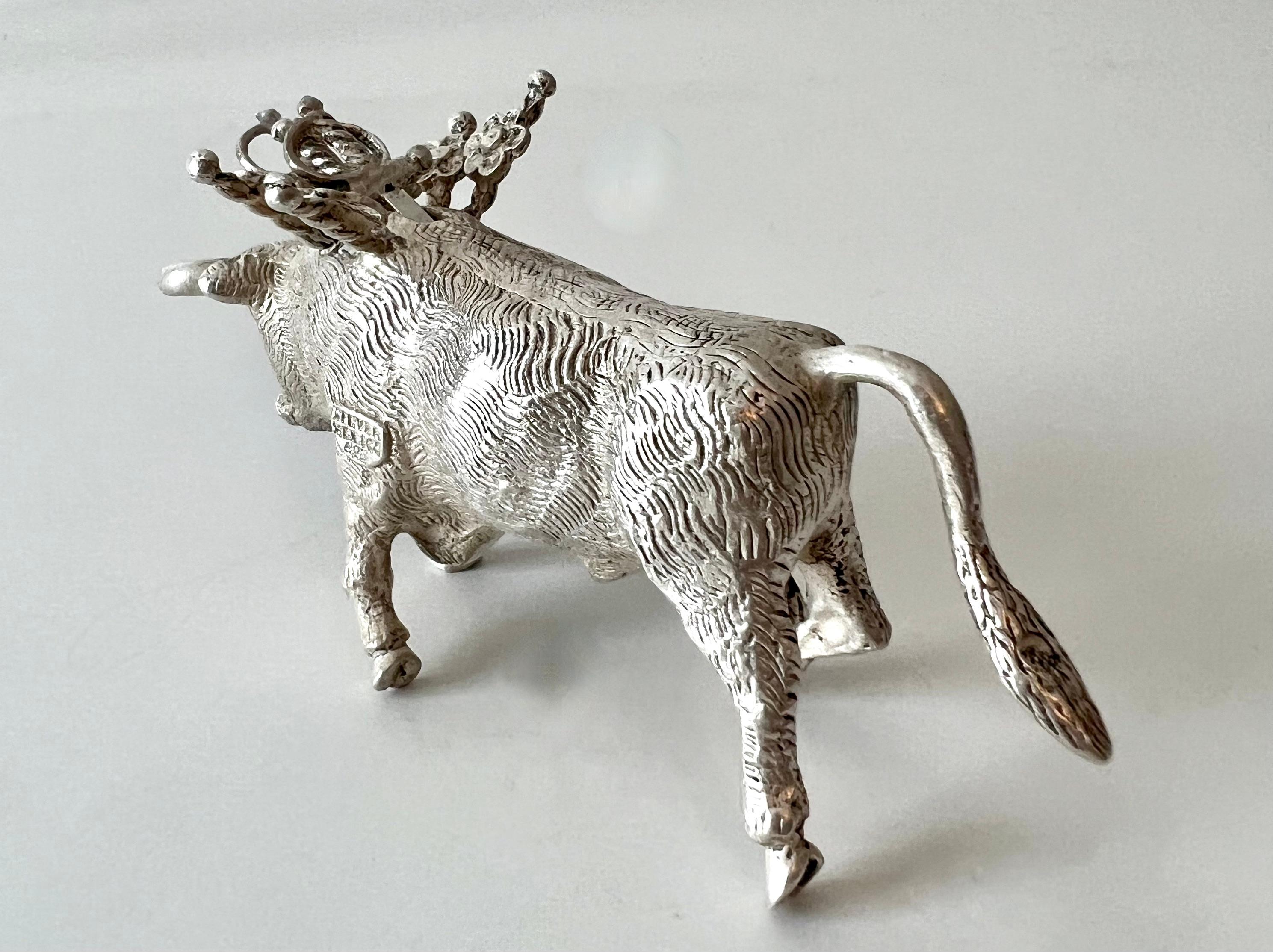 Sterling Silver Mexican Bull with Sword Cocktail Picks For Sale at ...