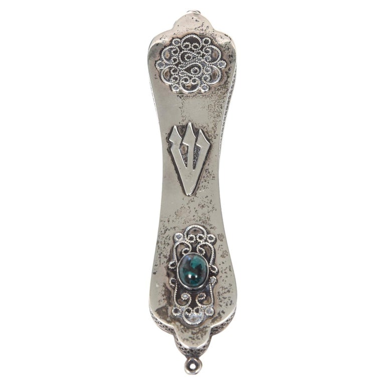Sterling Silver Mezuzah from Israel with Eilat King Solomon Stone For ...