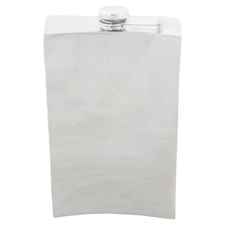 Sterling Silver Mid-Century Flask For Sale at 1stDibs