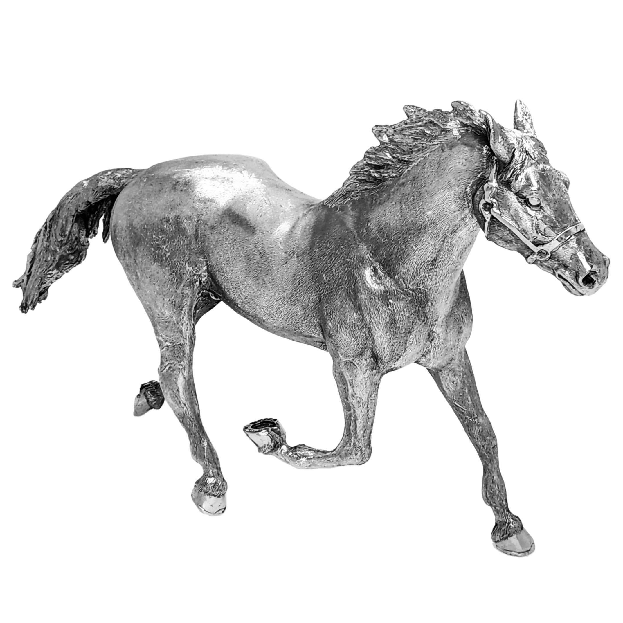 Sterling Silver Model Horse Stallion Figurine London, England 1982 For ...