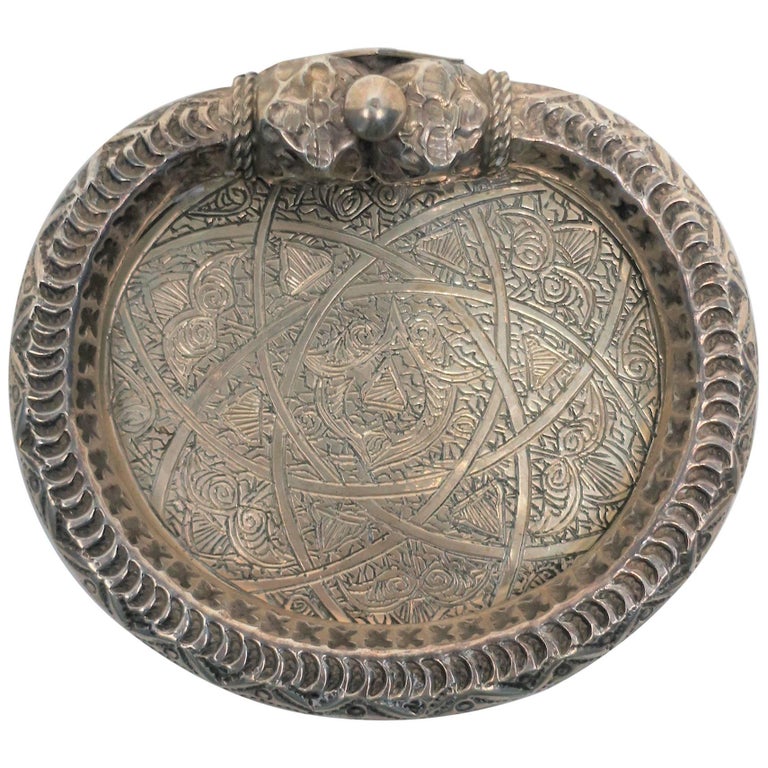 Sterling Silver Moroccan Tray Trinket or Jewelry Dish at 1stDibs