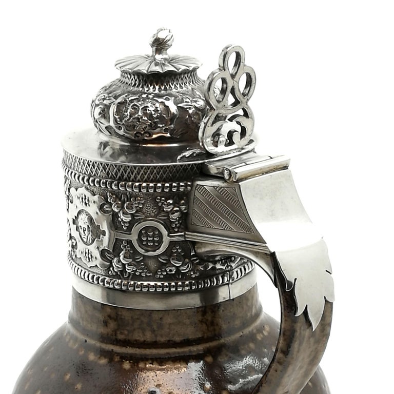Sterling Silver Mounted Tigerware Jug 1920 Elizabethan, 16th-17th ...