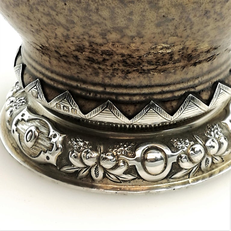 Sterling Silver Mounted Tigerware Jug 1920 Elizabethan, 16th-17th ...