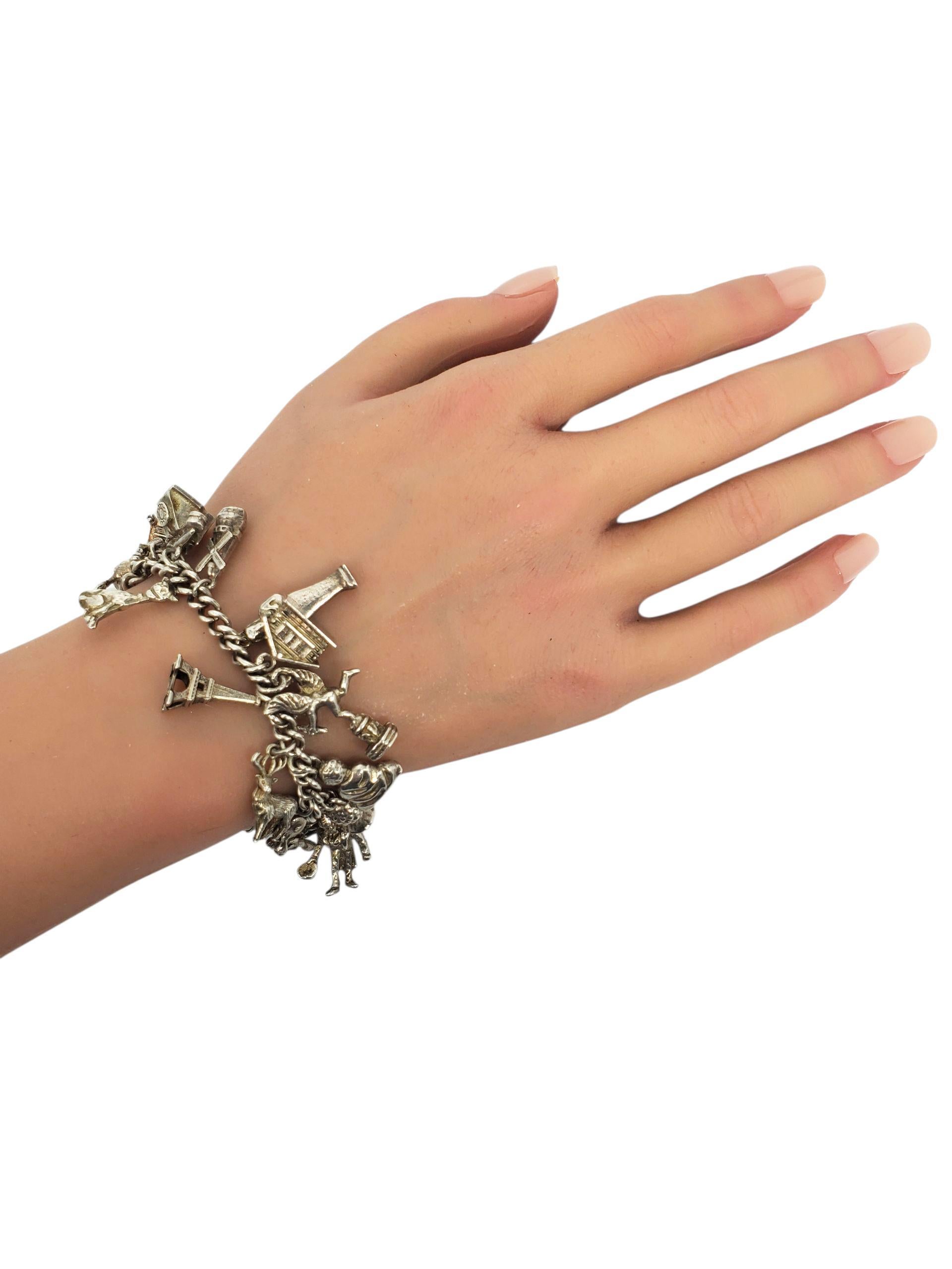 Sterling Silver Multiple Charms Bracelet #24483 For Sale at 1stDibs