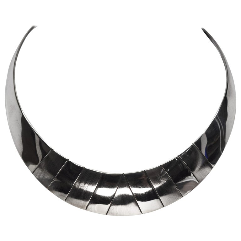 Sterling Silver Neck Cuff Choker Collar Necklace at 1stDibs | silver ...