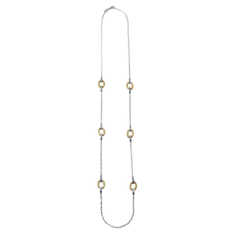 18k Rose Gold with Diamonds and Sterling Silver Monkey Duo Necklace For ...