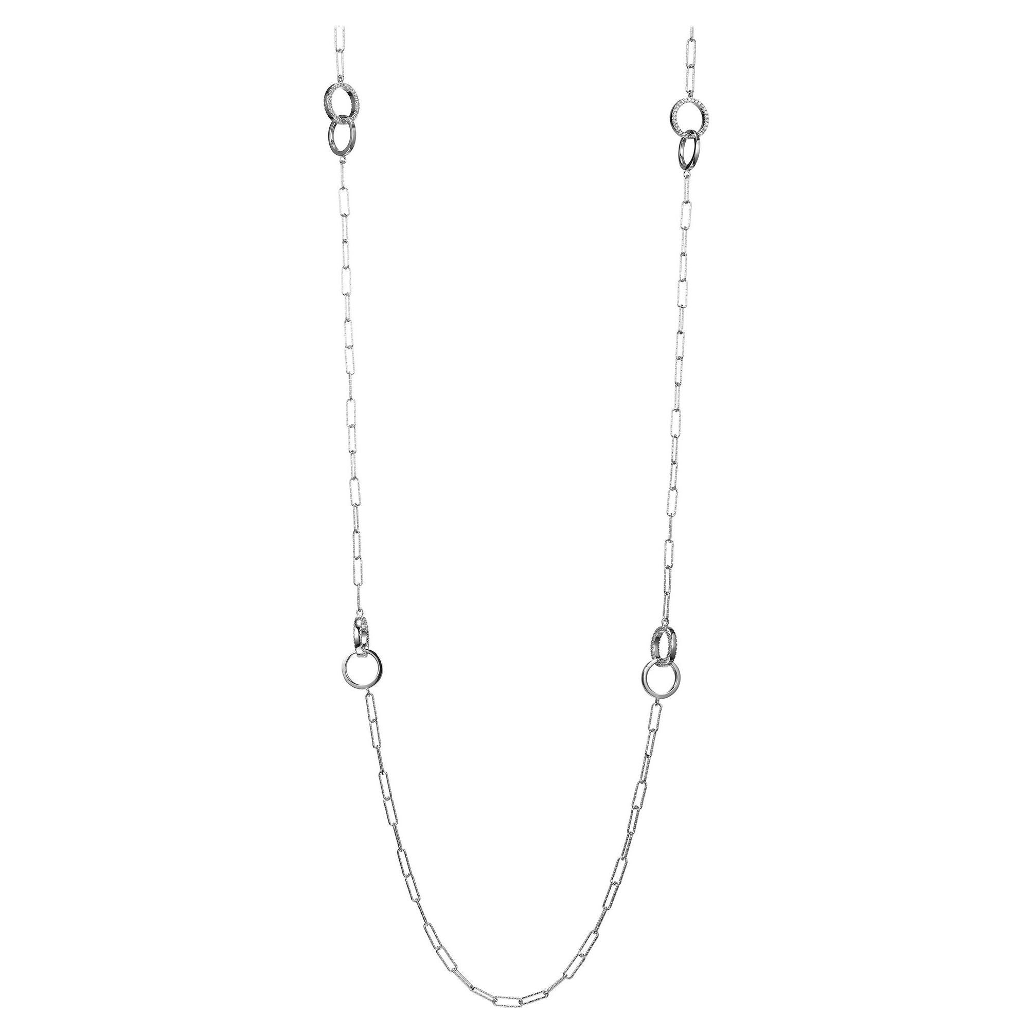 Sterling Silver Necklace Paperclip Chain (2mm) CZ in Link Center ...