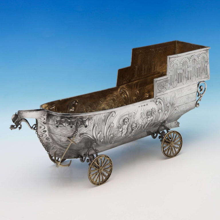 Large Import Marked Sterling Silver Nef by Thomas Callow and Son from ...