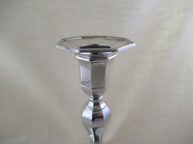 Sterling Silver Octagonal Antique Table Candlestick Hallmarked ...