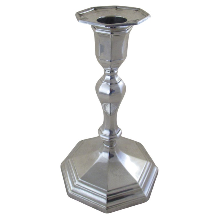 Sterling Silver Octagonal Antique Table Candlestick Hallmarked ...