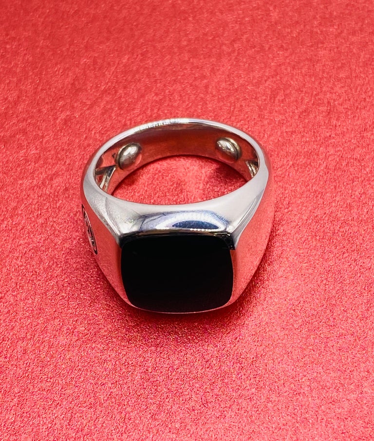 Sterling Silver Onyx David Yurman Signet Ring at 1stDibs