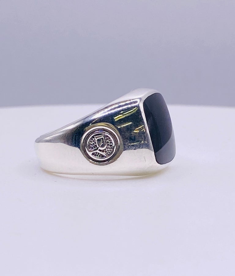 Sterling Silver Onyx David Yurman Signet Ring at 1stDibs