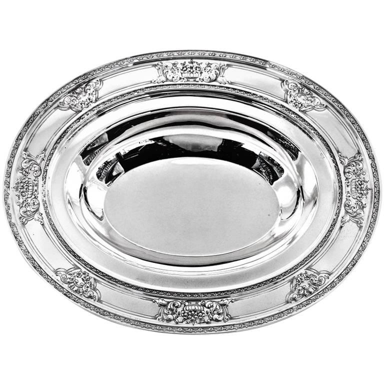 Sterling Silver Oval Dish For Sale at 1stDibs