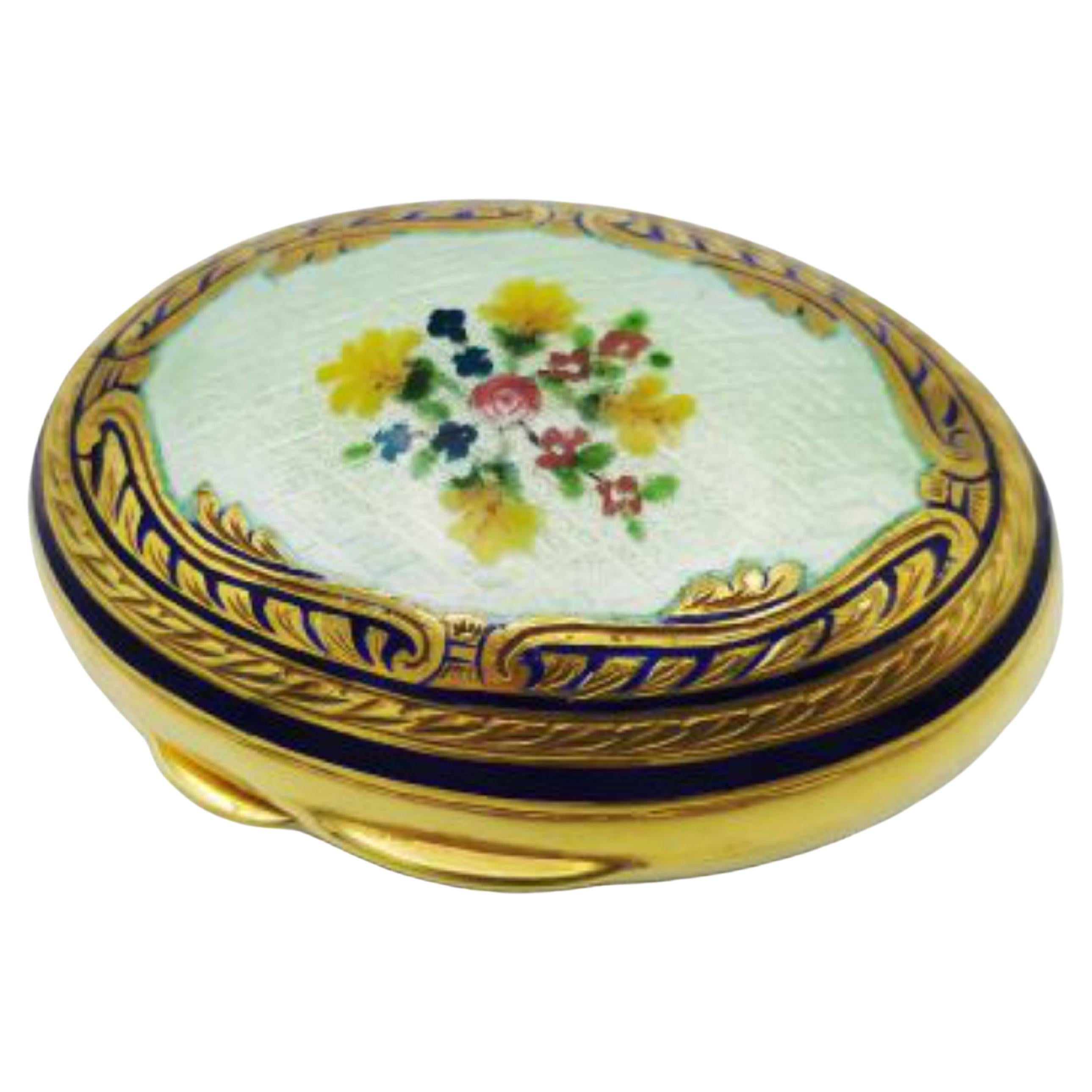 Antique French 18-Karat Gold and Hand Painted Enamel Snuff Box, circa ...