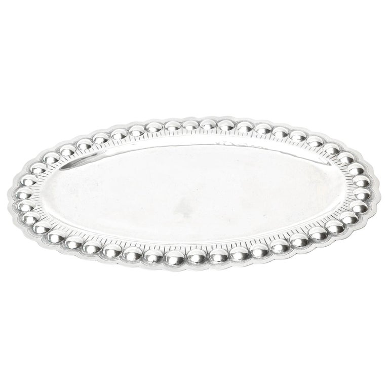 Sterling Silver Oval Platter or Tray Barware, Mid-Century Modern For ...