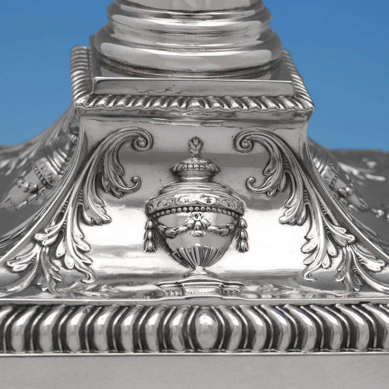 Neoclassical Revival Pair of Victorian Antique Sterling Silver ...