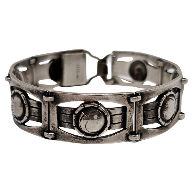 Sterling Silver Panel Link Bracelet at 1stDibs