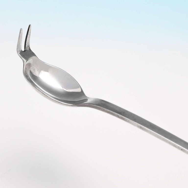 Art Deco Period Long Handled Sterling Silver Pickle Spoon from 1931 at ...