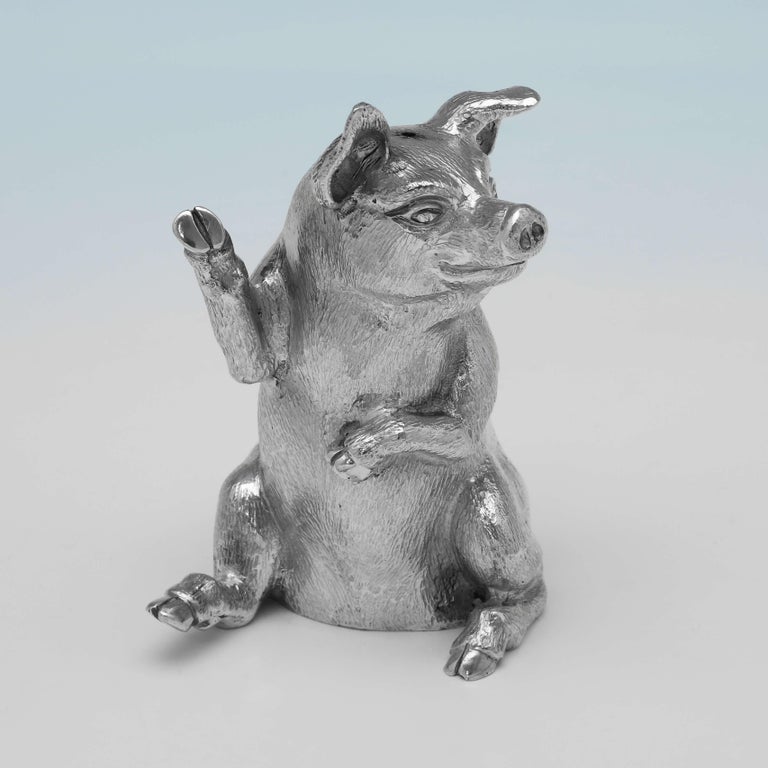 Novelty Pig Sterling Silver Salt and Pepper Shakers, London, 1999 For ...