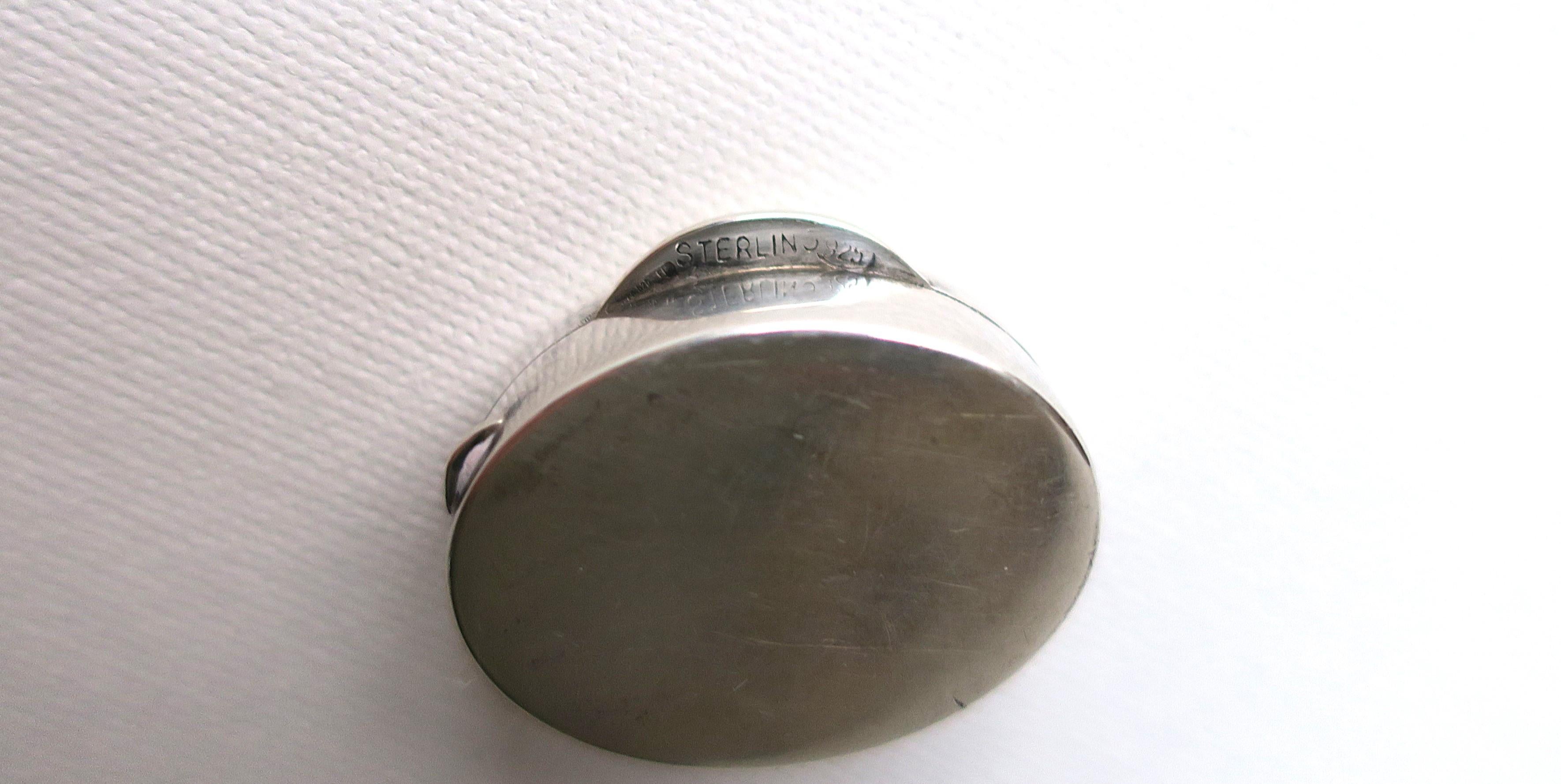 Sterling Silver Pill Box For Sale at 1stDibs