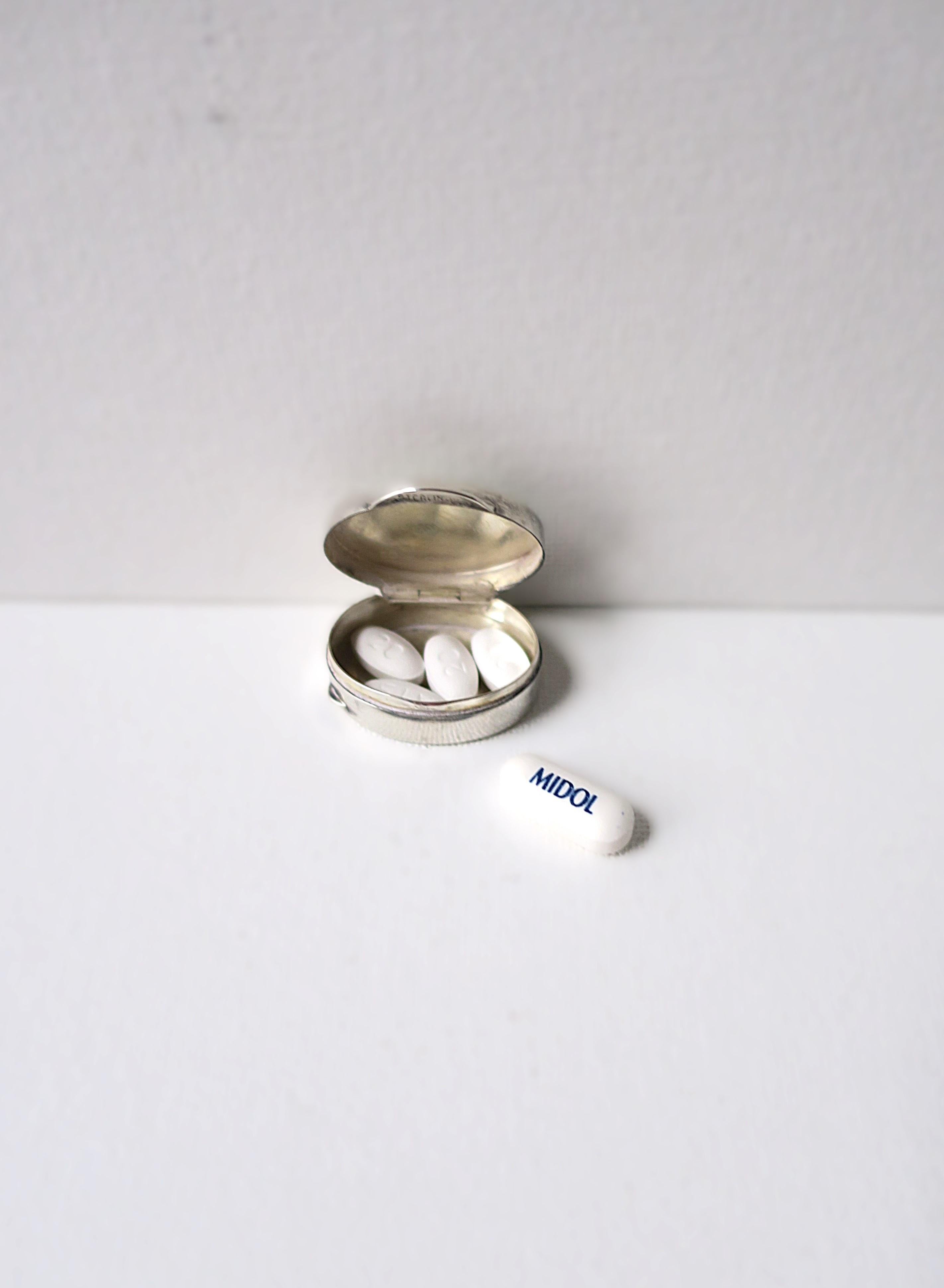 Sterling Silver Pill Box For Sale at 1stDibs