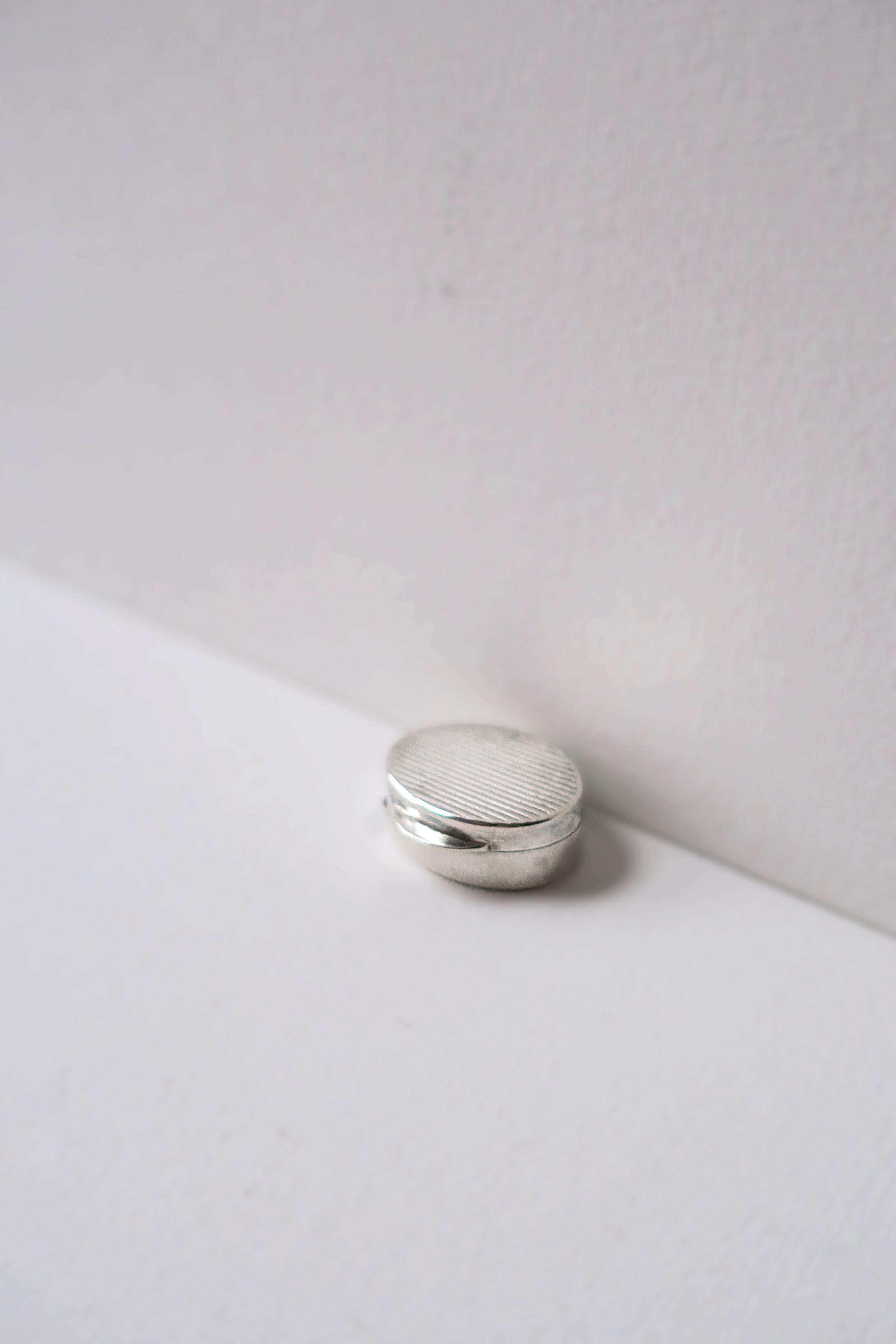 Sterling Silver Pill Box For Sale at 1stDibs