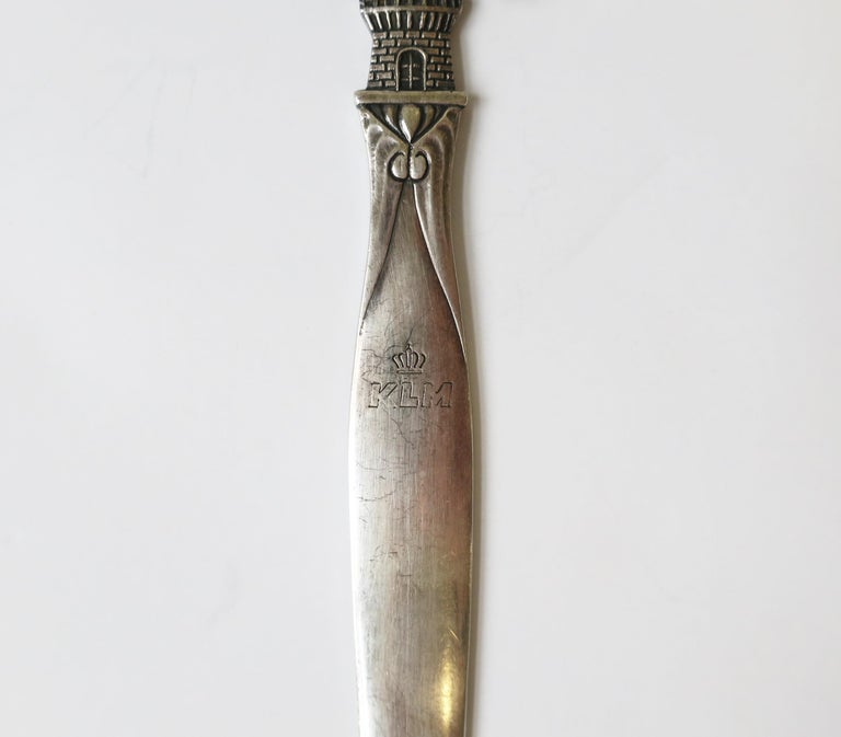 Art Nouveau Sterling Silver Plate Windmill Letter Opener for KLM ...