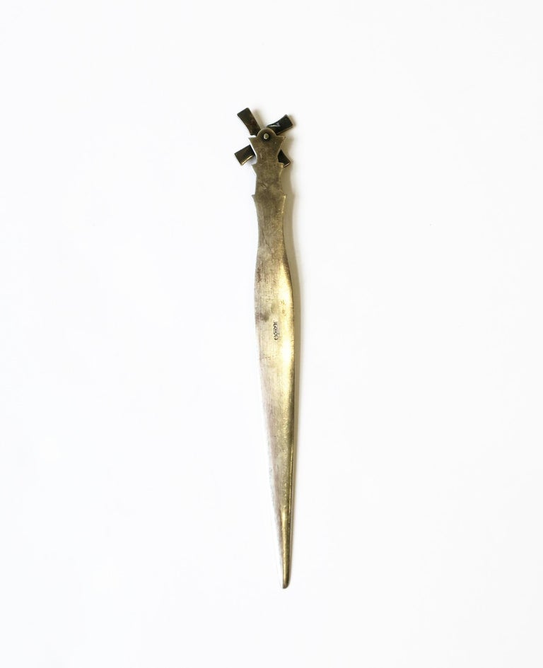 Art Nouveau Sterling Silver Plate Windmill Letter Opener for KLM ...