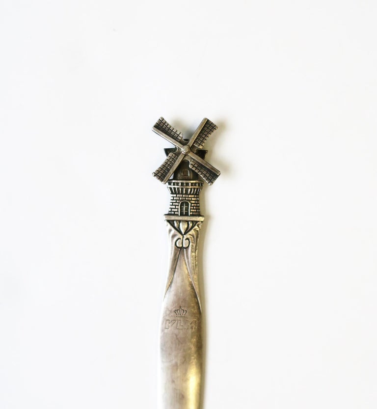 Art Nouveau Sterling Silver Plate Windmill Letter Opener for KLM ...