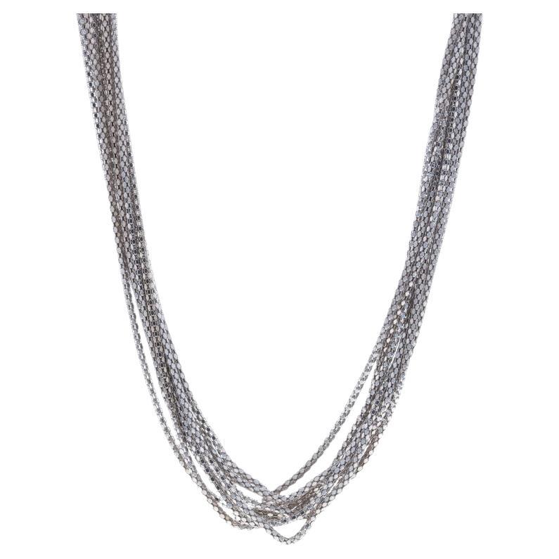 Sterling Silver Fancy Chain Ten-Strand Necklace 20" - 925 For Sale at ...