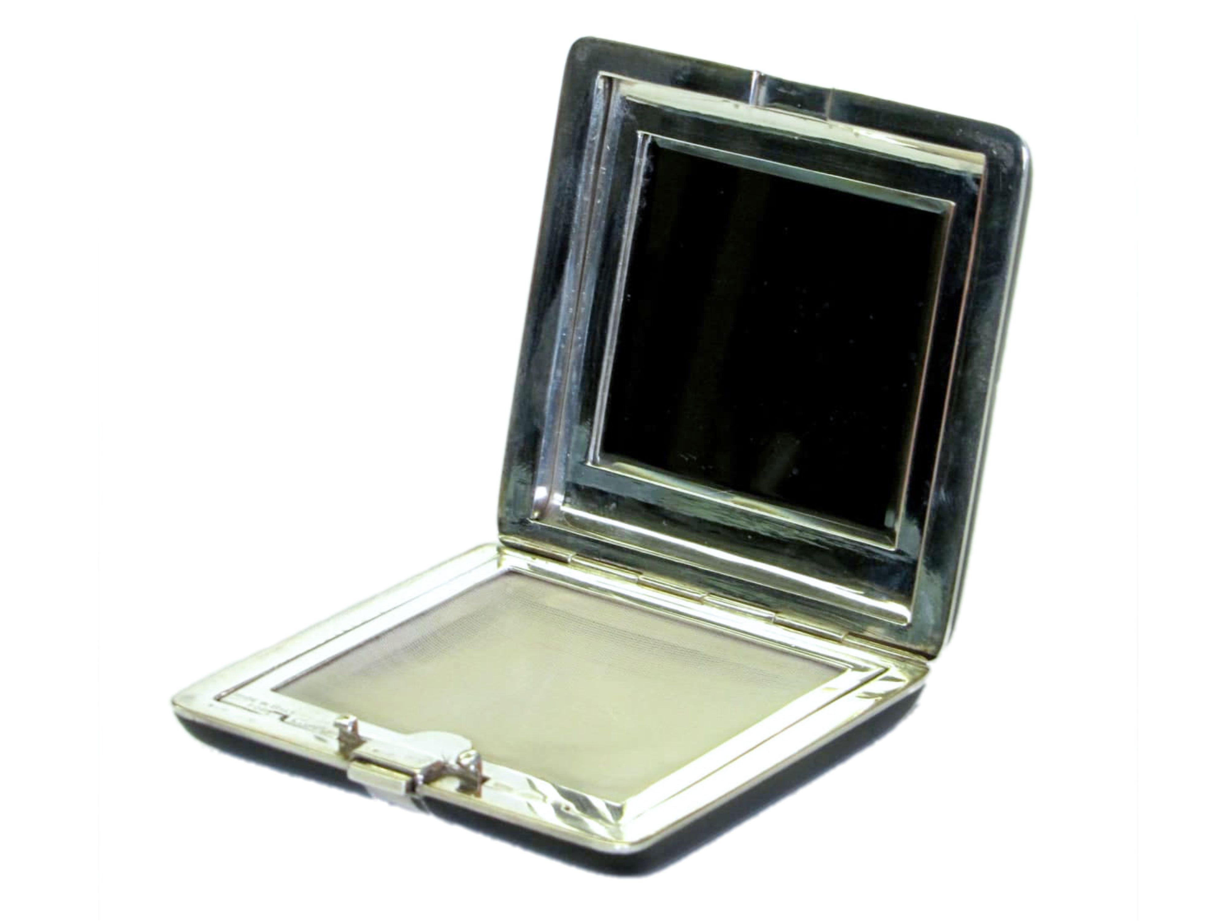 Sterling Silver Powder Case, Produced for Cartier, Fired Enamel ...